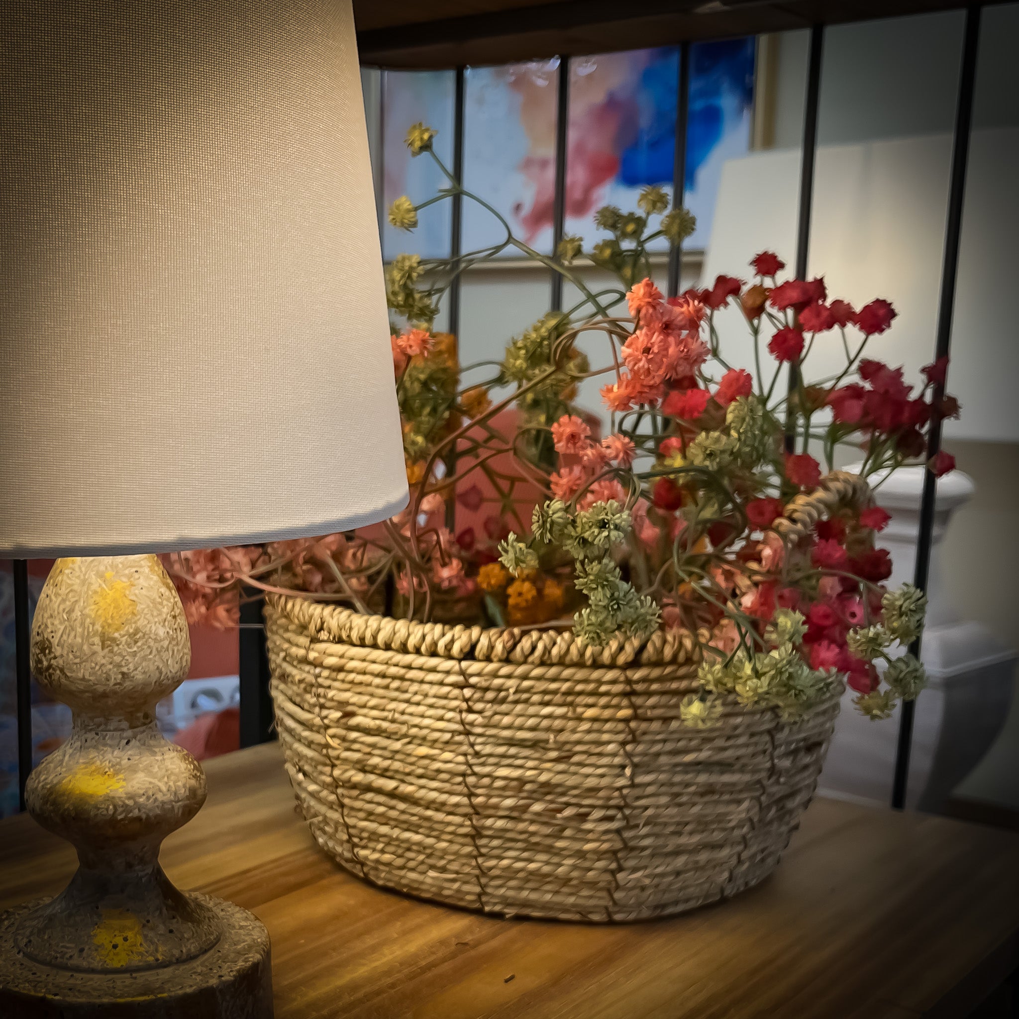 Cesta fibra y metal asa S – Petra Decora